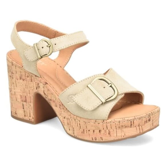 Born | Shoes | New Born Browyn Suede Cork Platform Buckle Sandal In ...
